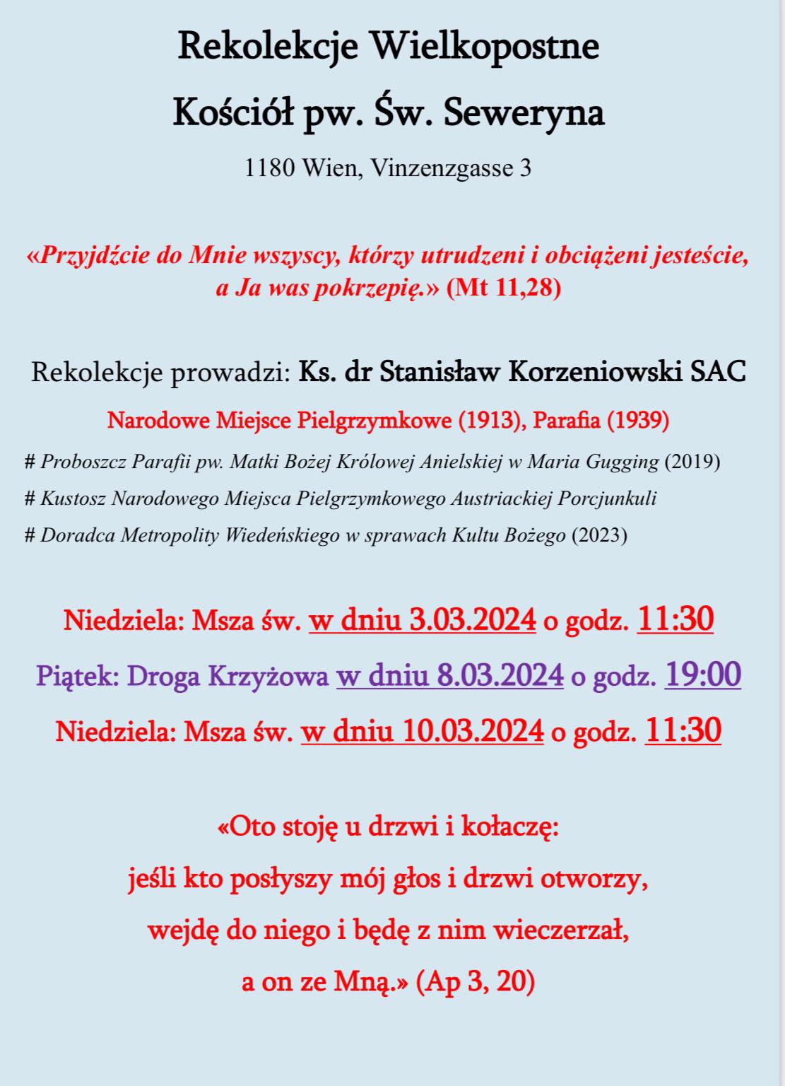 Rekolekcje Wielkopostne A.D. 2024 – Radio Droga